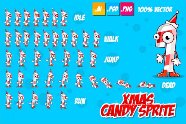 Xmas Candy Character - Free Sprites - CraftPix.net