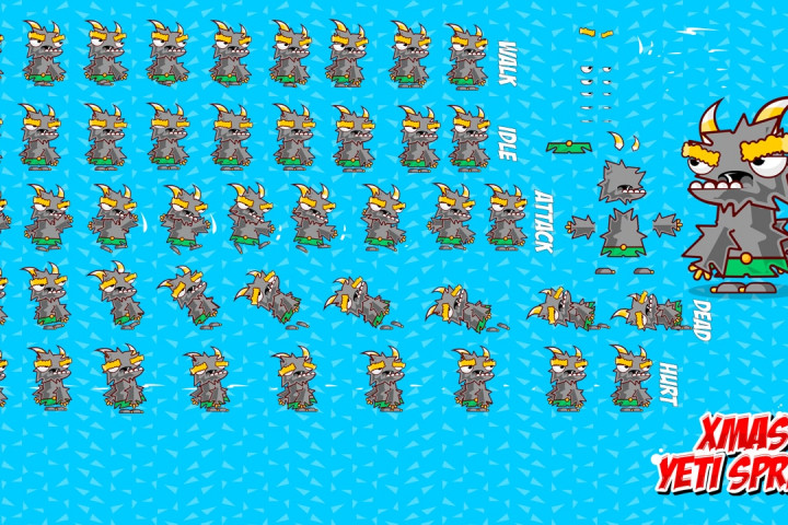 Xmas Yeti Character - Free Sprite - CraftPix.net