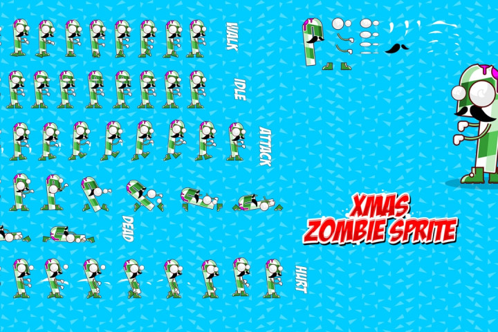 Xmas Zombi Character - Free Sprite - CraftPix.net
