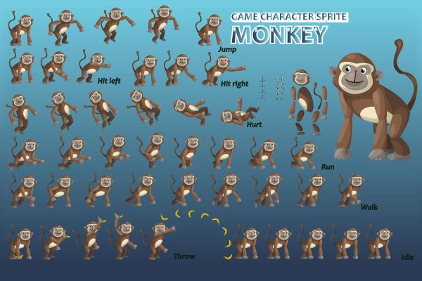 2D Game Monkey Character Sprite - CraftPix.net