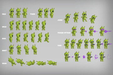 2D Game Alien Character – Free Sprite - CraftPix.net
