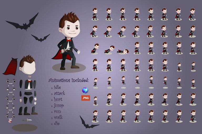 Halloween 2D Game Character Sprite Sheets - CraftPix.net