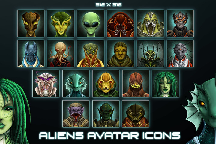 Aliens Avatar Game Icons - CraftPix.net