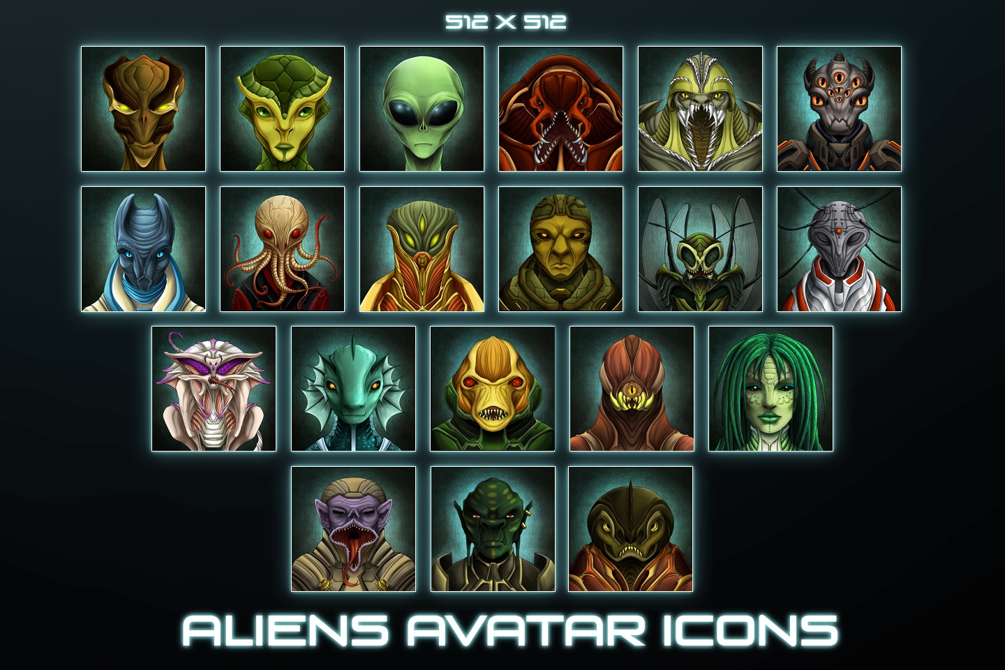 Aliens Avatar Game Icons - CraftPix.net