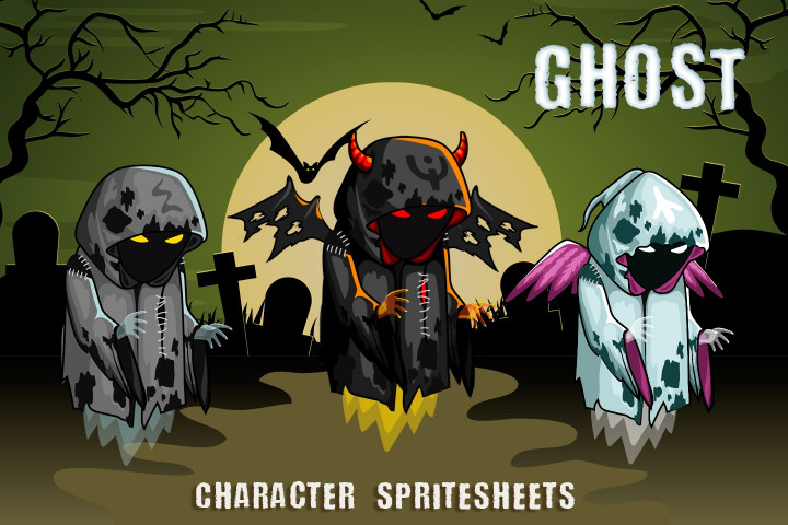 2D Fantasy Ghosts Character Sprite - CraftPix.net
