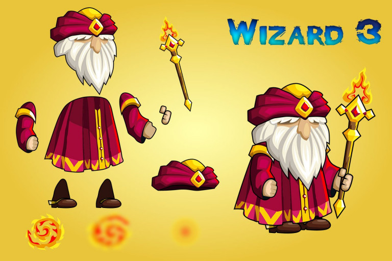 2D Fantasy Wizards Character Sprite - CraftPix.net