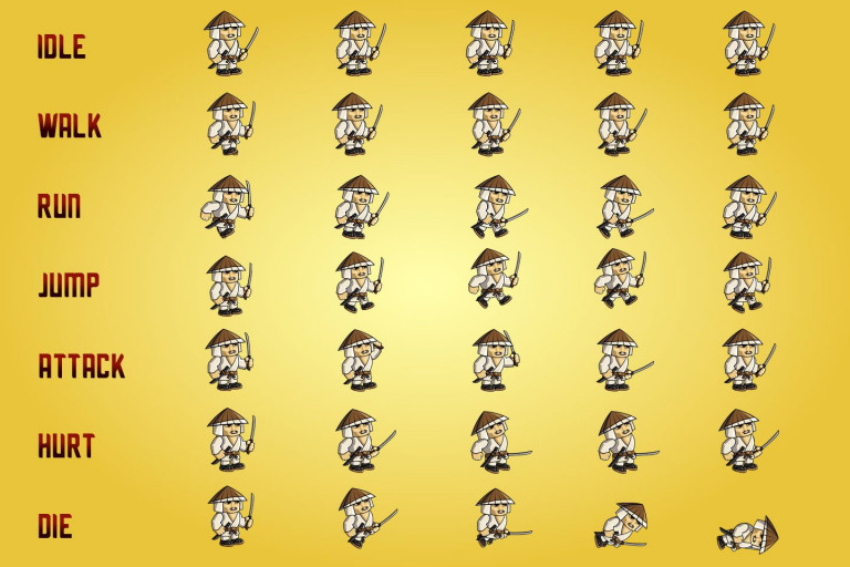 2D Fantasy Samurai Character Sprite - CraftPix.net