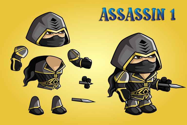 2D Fantasy Asassin Character Sprite - CraftPix.net