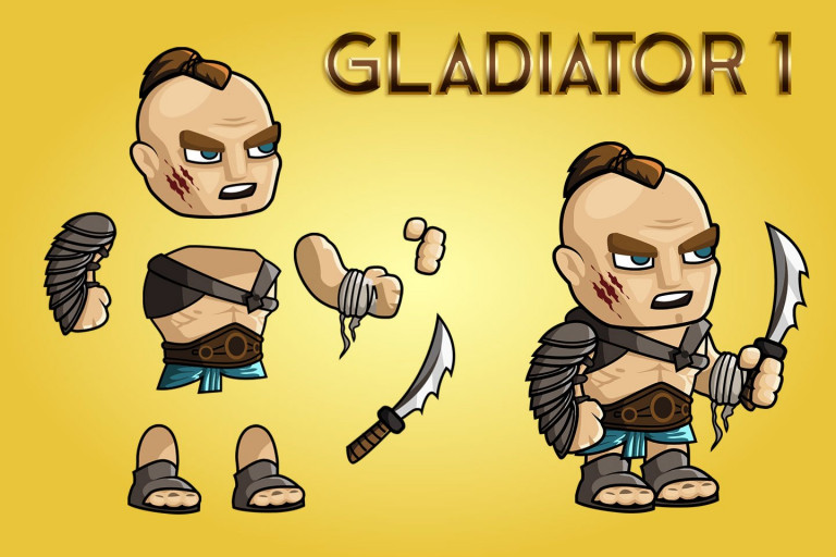 2D Fantasy Gladiator Character Sprite - CraftPix.net