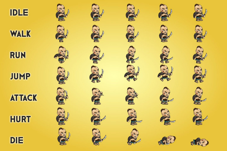 2D Fantasy Gladiator Character Sprite - CraftPix.net