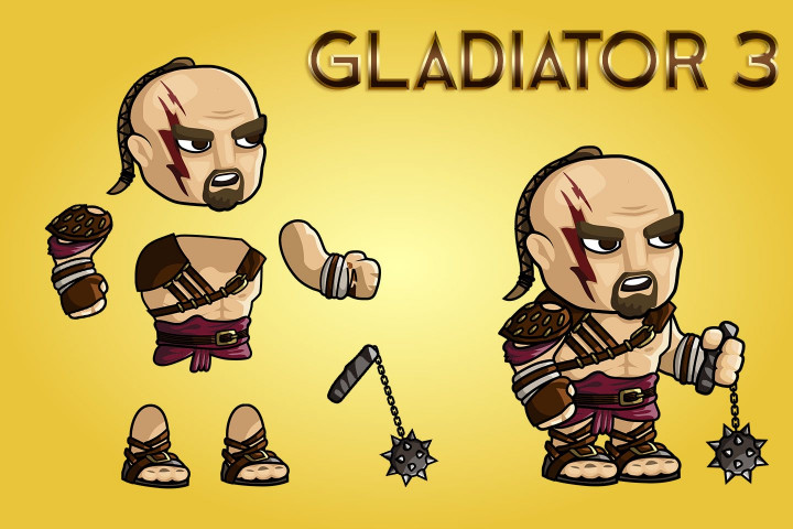 2D Fantasy Gladiator Character Sprite - CraftPix.net