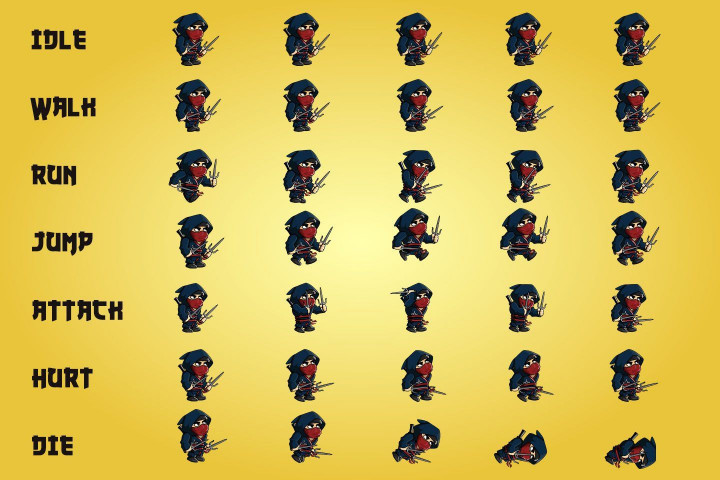 2D Fantasy Ninja Character Sprite - CraftPix.net