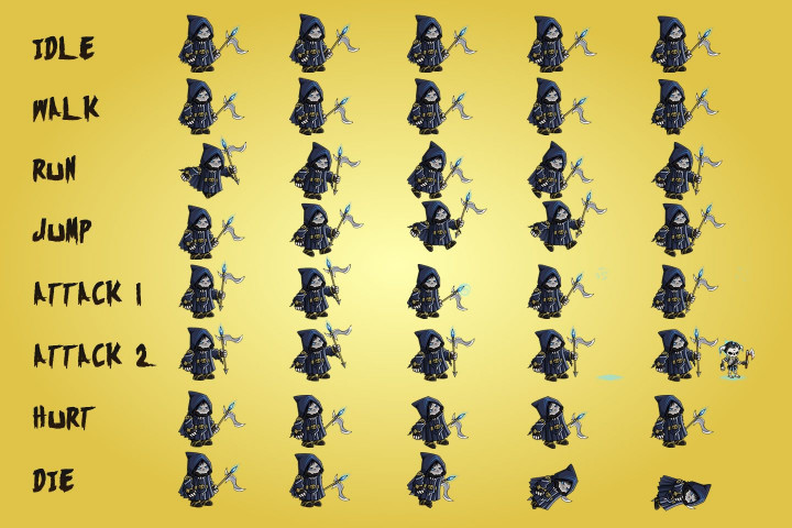 2D Fantasy Necromancer Character Sprite - CraftPix.net