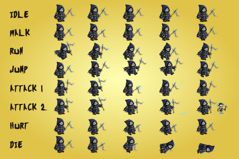 2D Fantasy Necromancer Character Sprite - CraftPix.net