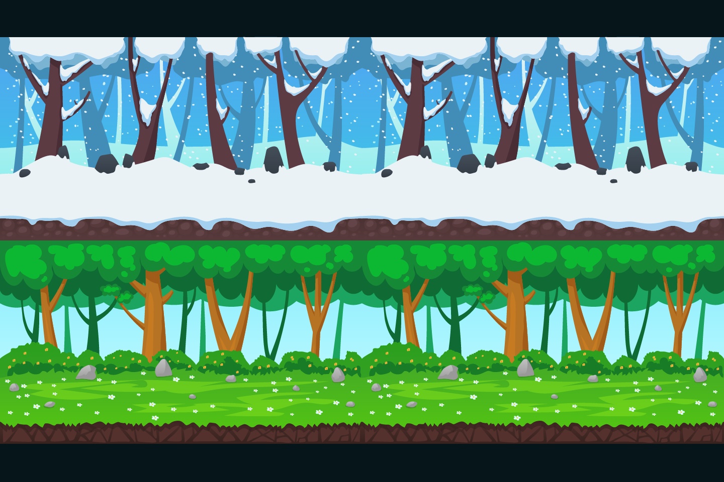 Cartoon Forest 2D Backgrounds - CraftPix.net