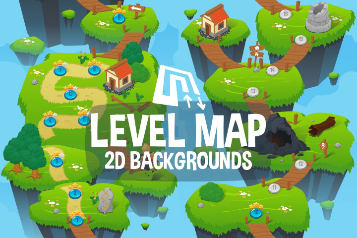 Level Map 2D Game Backgrounds - CraftPix.net