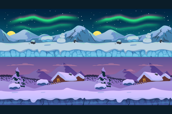 Snowy 2D Game Backgrounds - CraftPix.net
