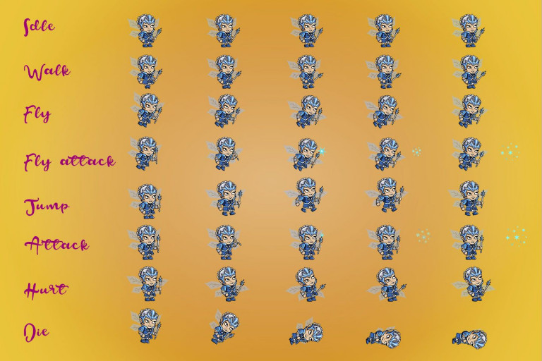 2D Fantasy Fairy Free Character Sprite - CraftPix.net