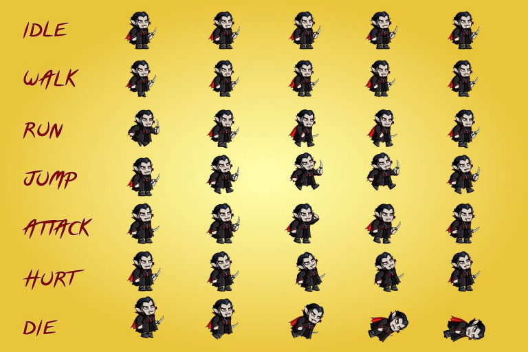 2D Fantasy Vampire Character Sprite - CraftPix.net