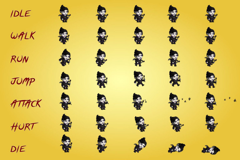 2D Fantasy Vampire Character Sprite - CraftPix.net