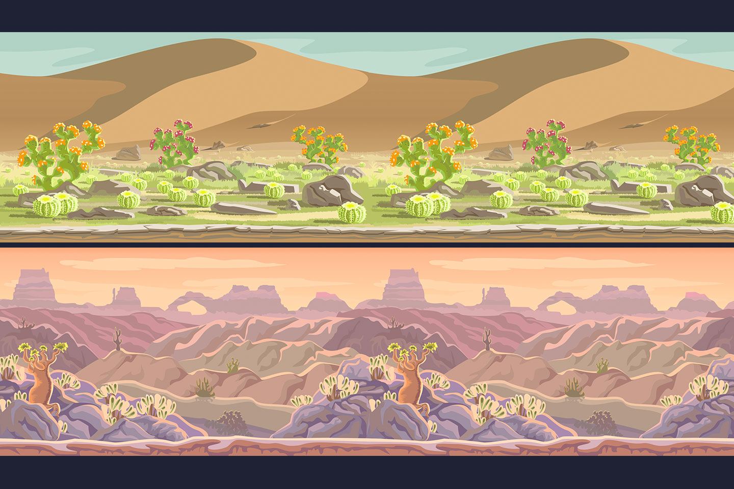 Free Desert Scrolling 2D Game Backgrounds CraftPix