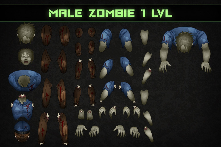 TDS: Zombie Character Sprites - CraftPix.net