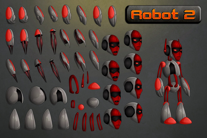 2D Robot Character Sprites - CraftPix.net