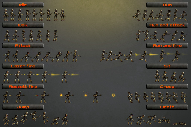 2D Robot Character Sprites - CraftPix.net