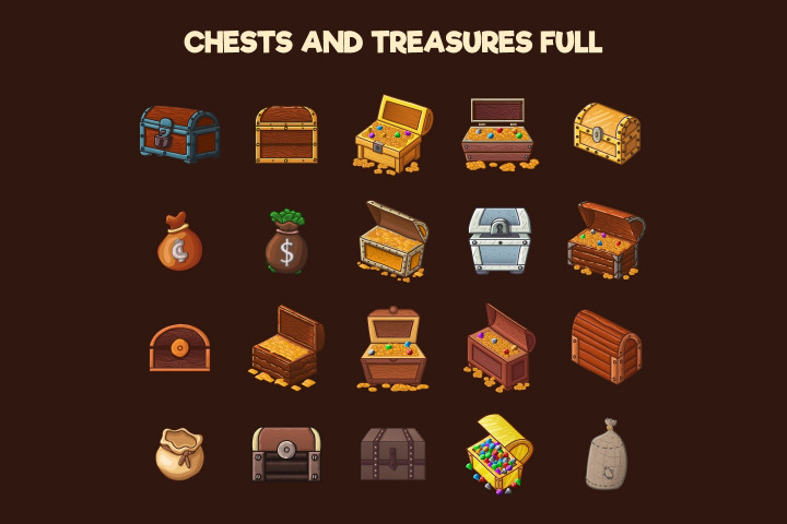Chests and Treasures 2D Game Objects - CraftPix.net