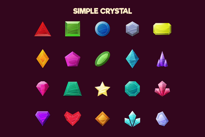 Free Crystals 2D Game Items - CraftPix.net