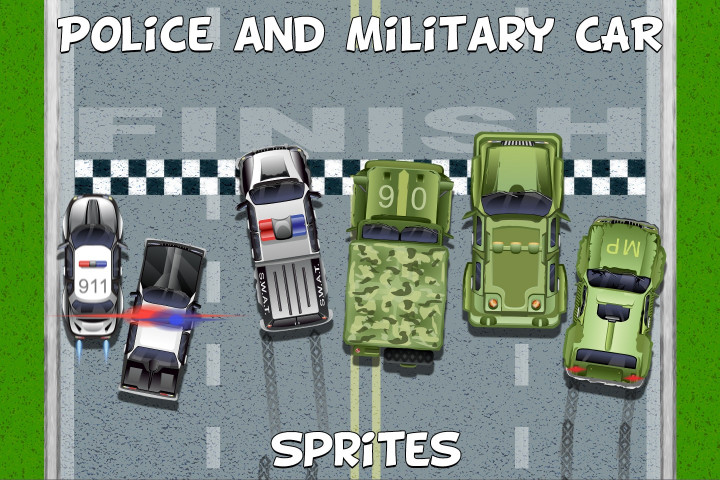 Top Down Police and Military Car Sprites - CraftPix.net