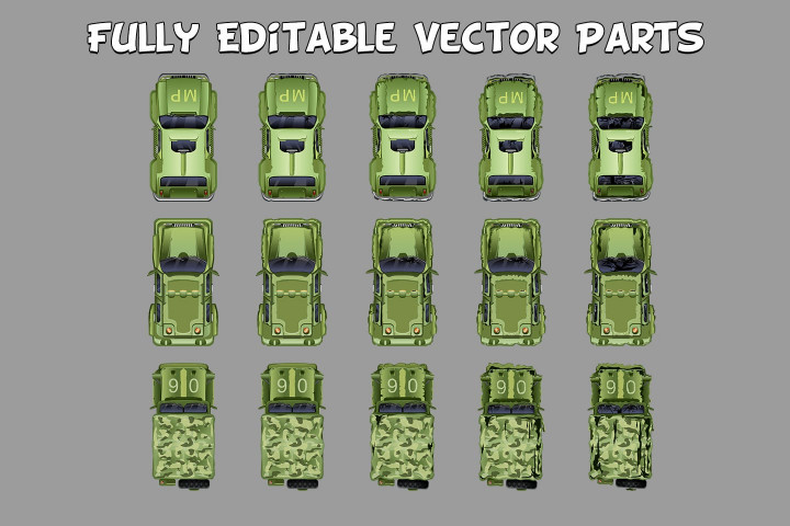 Top Down Police and Military Car Sprites - CraftPix.net