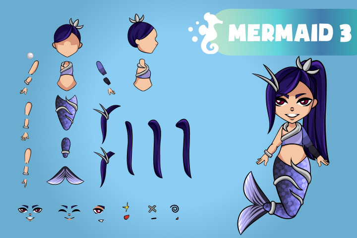 2D Mermaid Character Sprites - CraftPix.net