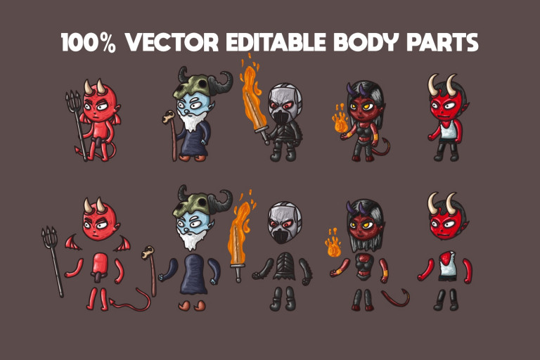 2D Fantasy Demon Warrior Character Sprites - CraftPix.net