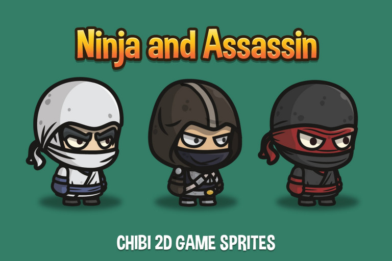 Ninja and Assassin Chibi 2D Game Sprites - CraftPix.net