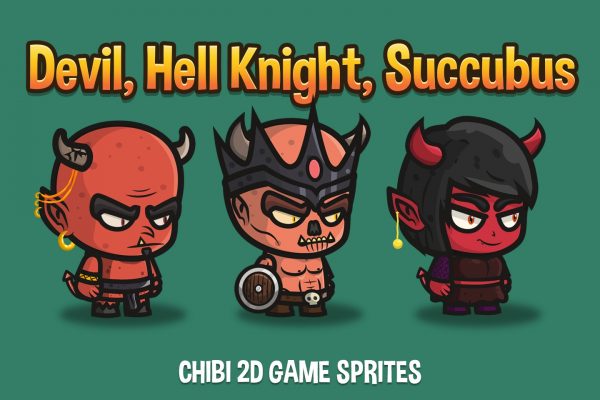 Devil, Hell Knight, Succubus Chibi 2D Game Sprites - CraftPix.net