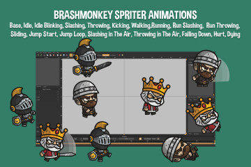 Medieval King, Defender and Sergeant Chibi 2D Game Sprites - CraftPix.net