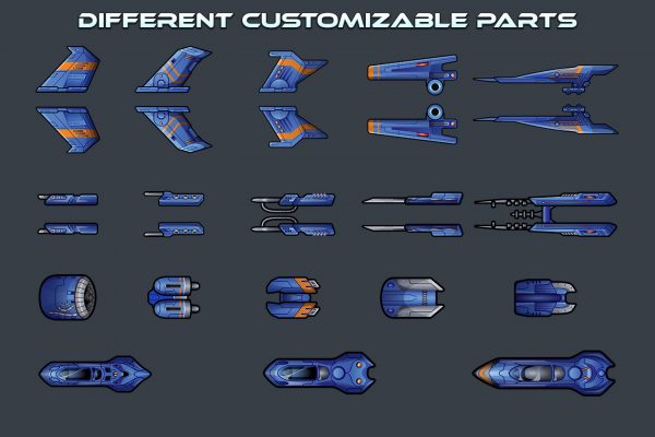 Spaceship 2D Game Sprites - CraftPix.net