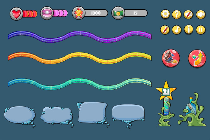 Underwater World Game UI - CraftPix.net