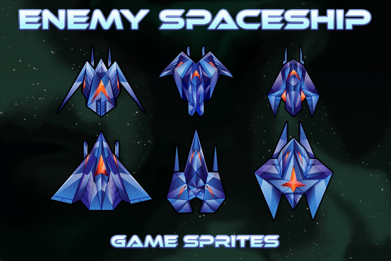 Spaceship 2D Game Sprites - CraftPix.net