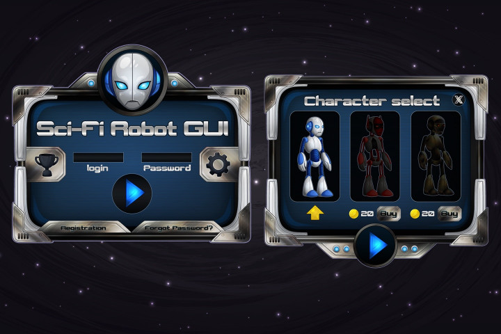 SCI-FI Robot GUI - CraftPix.net