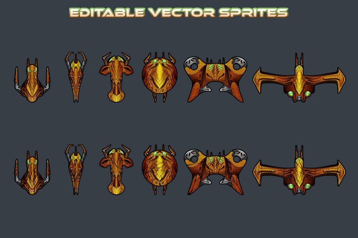 UFO Spaceship Game Sprites - CraftPix.net