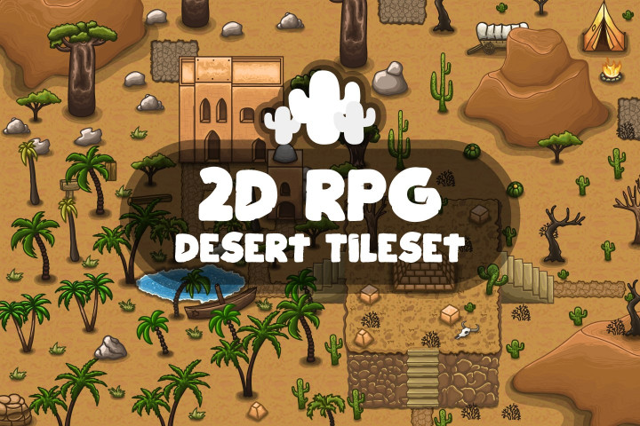 Free 2D RPG Desert Tileset - CraftPix.net