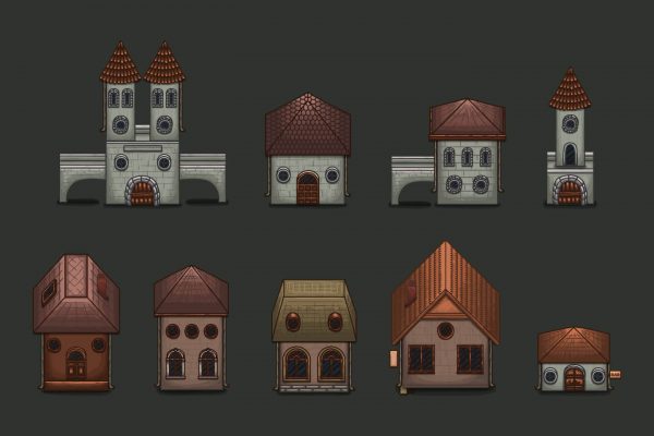 Autumn Medieval City 2D Tileset - CraftPix.net