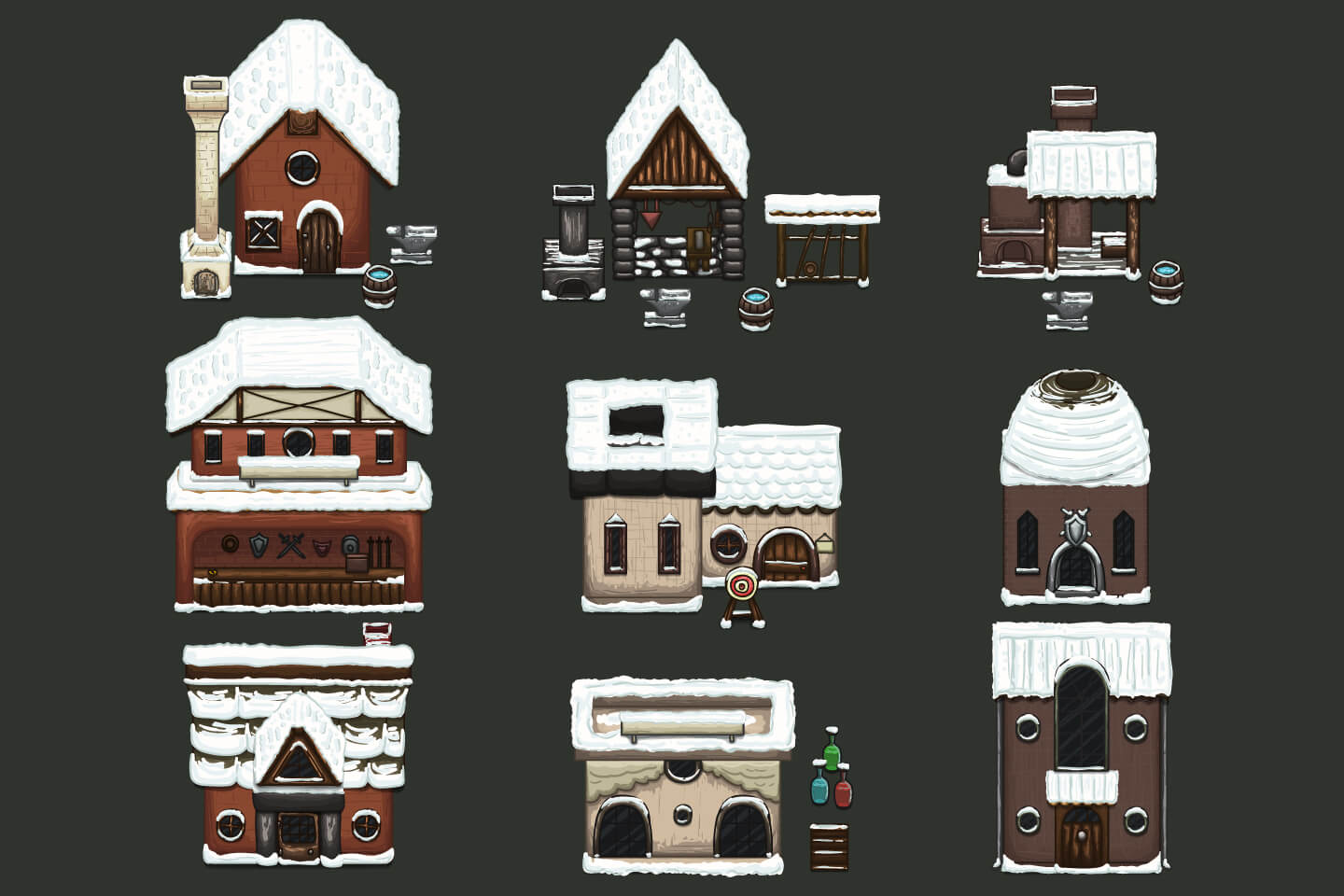 Winter Medieval City 2D Tileset - CraftPix.net