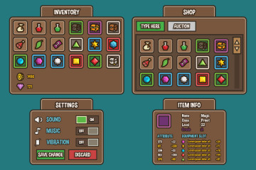 Cartoon 2D RPG Game UI - CraftPix.net