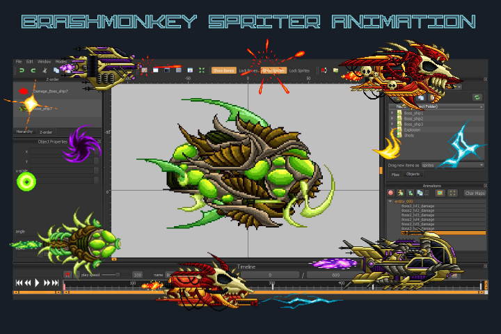 Pixel Art Boss Spaceship 2D Game Sprites - CraftPix.net