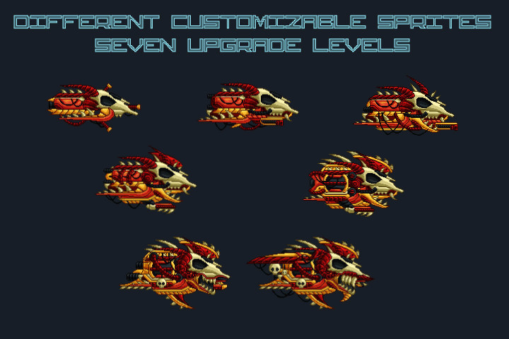 Pixel Art Boss Spaceship 2D Game Sprites - CraftPix.net