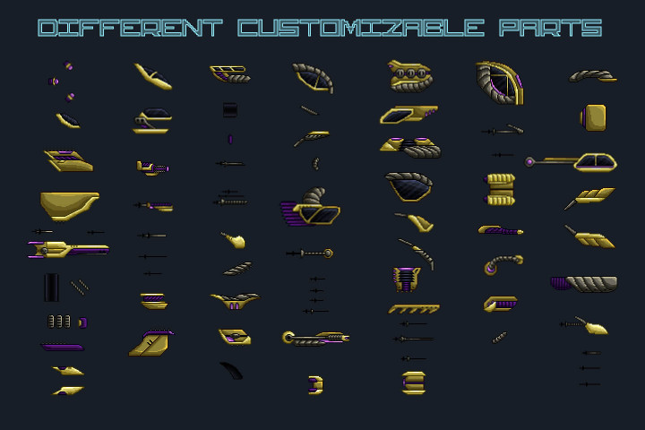 Pixel Art Boss Spaceship 2D Game Sprites - CraftPix.net