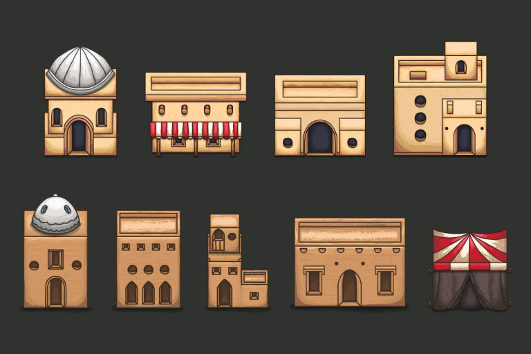 Desert Medieval City 2D Tileset - CraftPix.net